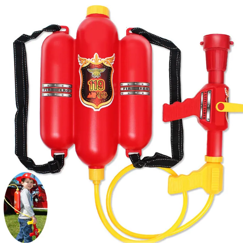 Fireman Backpack Nozzle Water Gun Toy For Kids Perfect For Beach, Pool ...