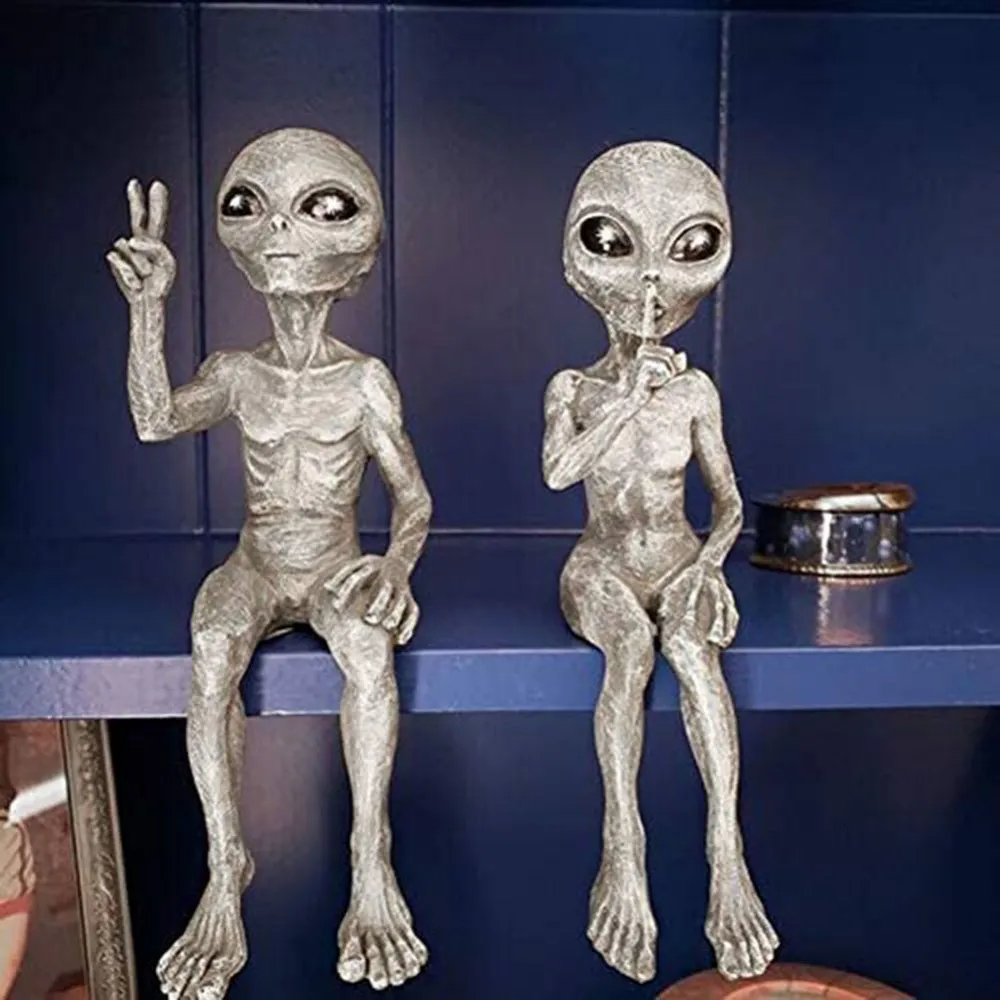 Resin Alien Garden Statue Sculpture Outdoor Indoor Decor, Figurine ...