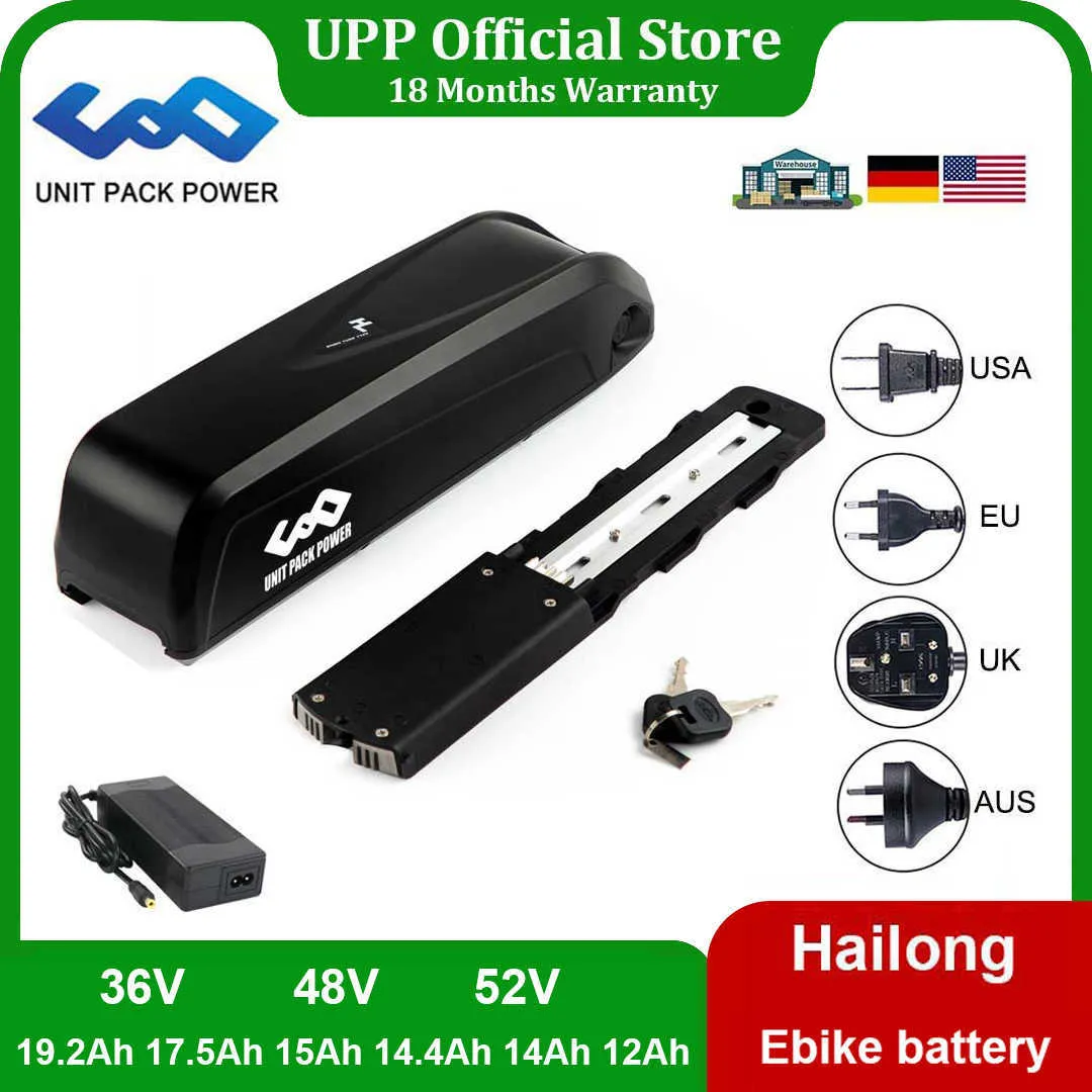 36V 48V 52V Hailong Ebike Battery 19.2Ah 17.5Ah 14.5Ah For Bafang 1000W ...