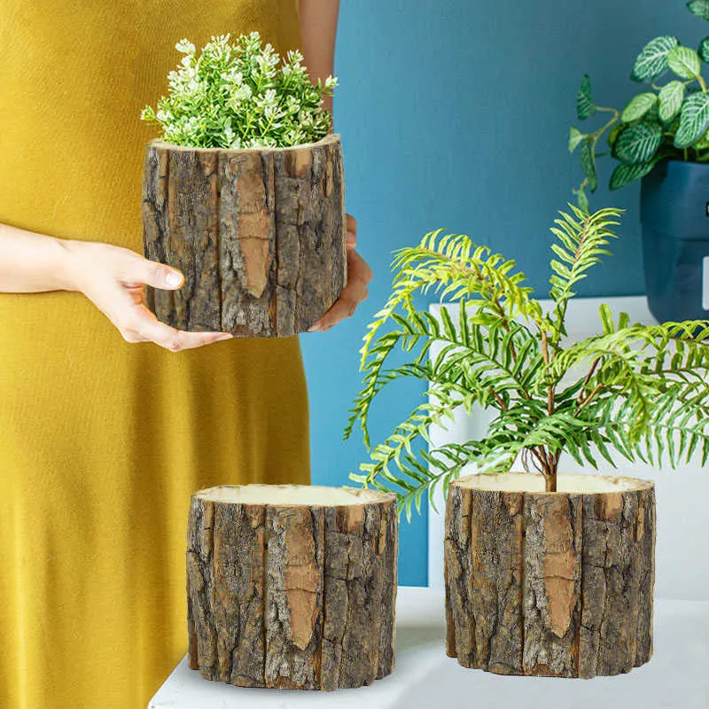 Planters Pots Bark Flower Pots Wooden Stump Planter... From Mengyang09 ...
