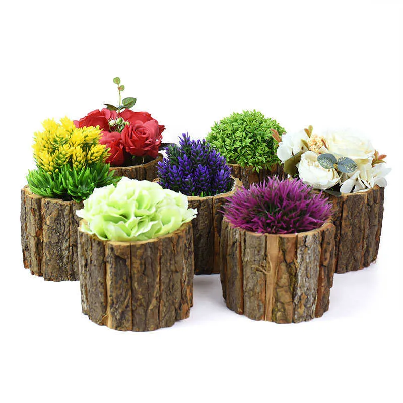 Planters Pots Bark Flower Pots Wooden Stump Planter... From Mengyang09 ...