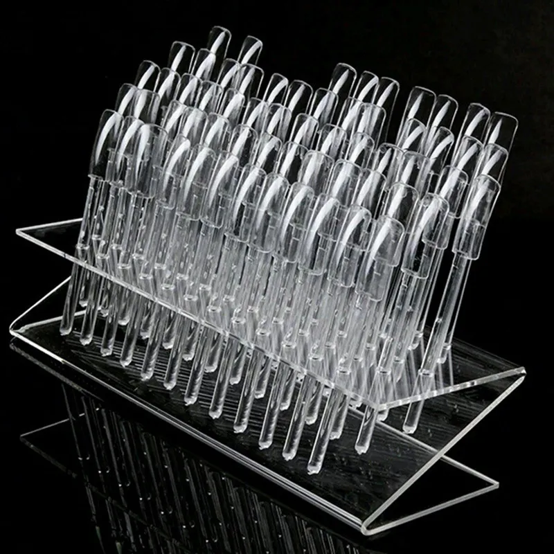 Nail Practice Display Stand 64 Clear Pop Sticks For Nail Art Tips Nail ...