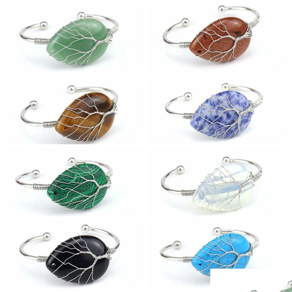 DHgate.com:Water Drop Gemstone Bracelet for Women | Sier Wire Woven ...