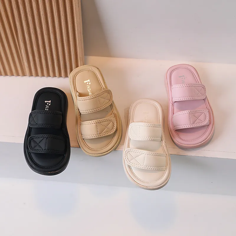 DHgate.com:Soft PU Leather Kids Sliders Summer Slippers for Boys and ...