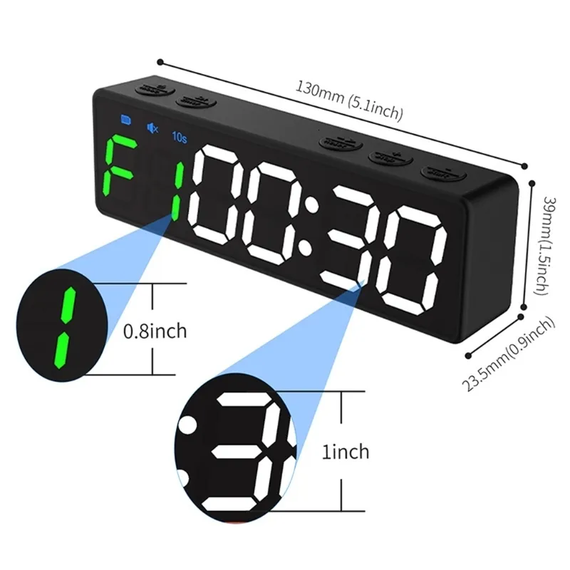 Stopwatches Timers Clock For Gym LED Interval Timer Workout Clock ...