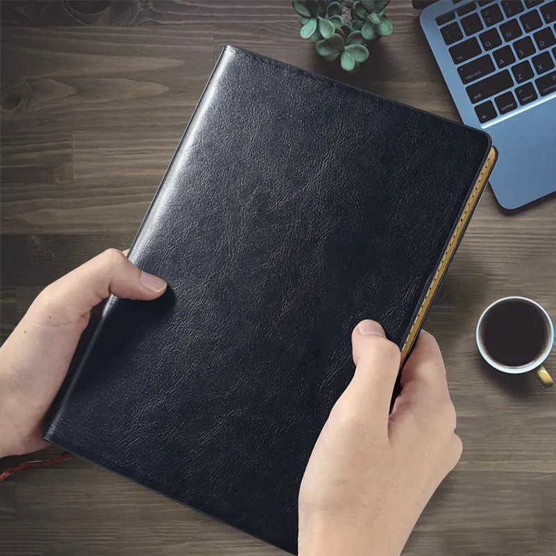 A4 A5 Leather Notebook Journal - Business Writing Pad, Hardcover Diary ...