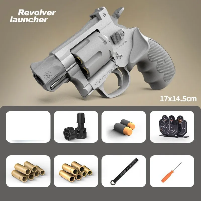 Revolver Toy Gun Pistol Blaster Shell Ejected Manual Gun Handgun ...