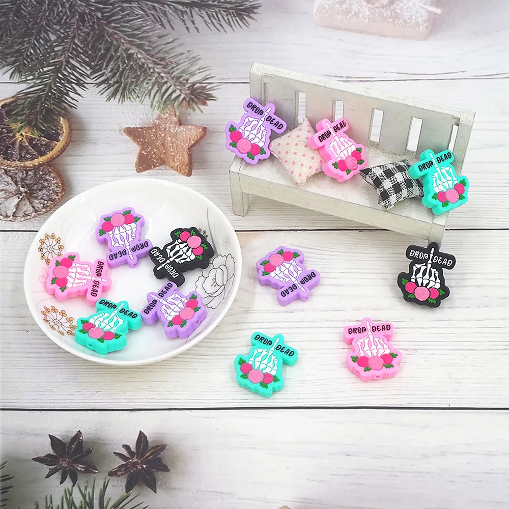 DHgate.com:10Pcs Acrylic Plastic Lucite Skeleton Middle Finger Beads ...
