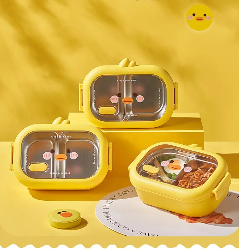 Small Insulated Lunch Box Yellow Duck Stainless Steel Bento Box With ...
