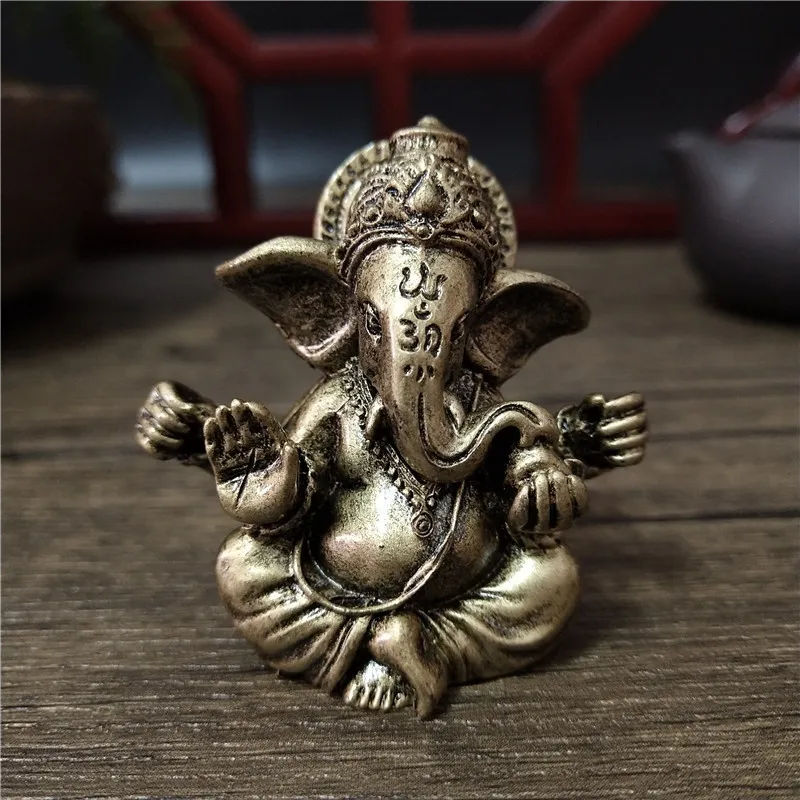 Home Goods Garden Statues: Bronze Tone Ganesha Figurine Hindu God ...