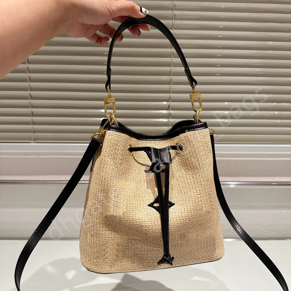 Woven Straw Shoulder Bag: Large Designer Tote Bag For Summer Beach ...