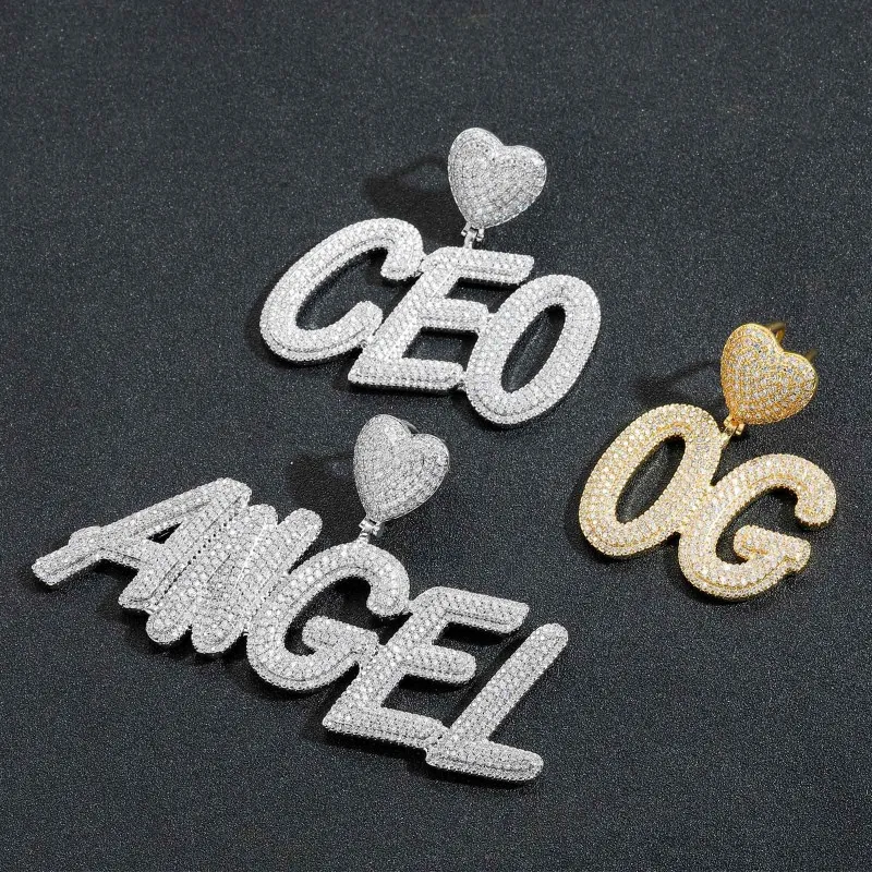 Custom Name Cursive Letters Gold Number Pendant With 3mm 24inch Rope ...