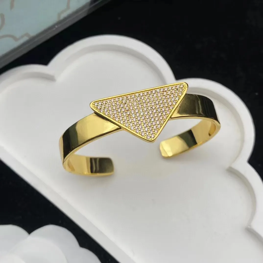 Gold Plated Open Bangle Bracelet - Adjustable CZ Crystal Cuff, Stylish ...