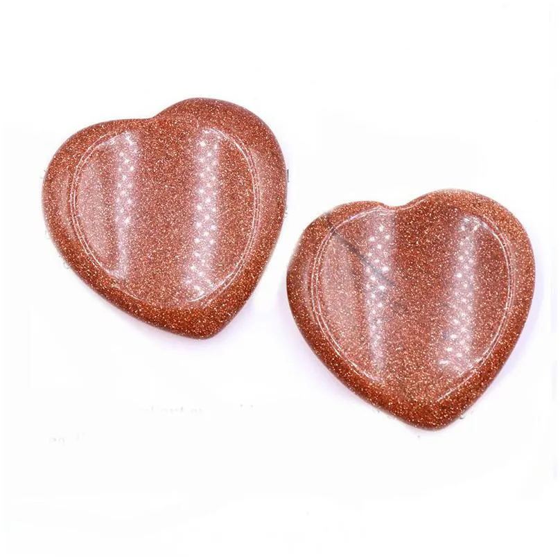 DHgate.com:Goldstone Heart Chakra Healing Crystal Worry Stone for ...