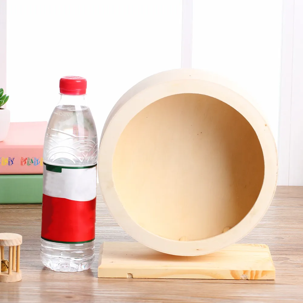 Hamster Pet Supplies: Natural Wood Silent Gerbil Wheel, Exercise Roller ...