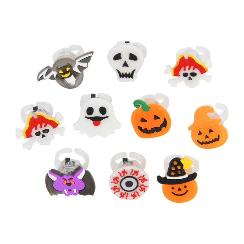 LED Halloween Ring Alarm With Glowing Pumpkin, Ghost, And Skull Design ...
