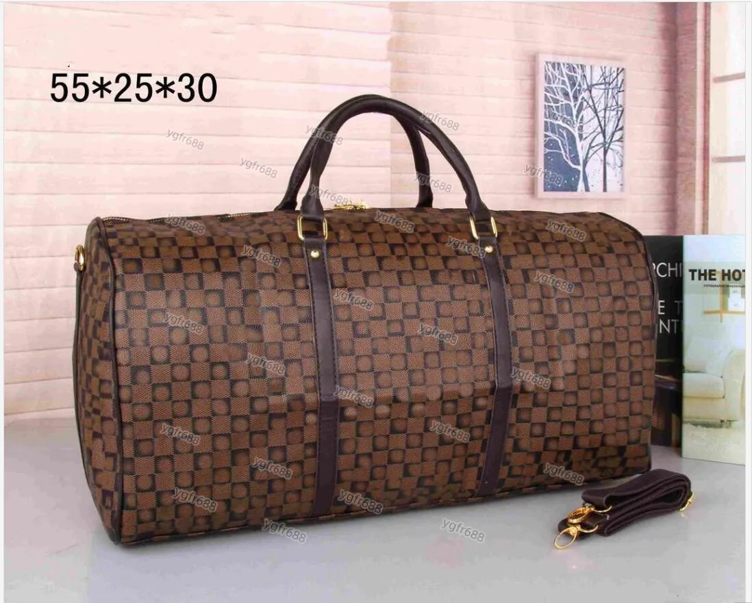 Designer Leather Luggage Bag 55cm Duffle Travel Tote For Men And Women ...