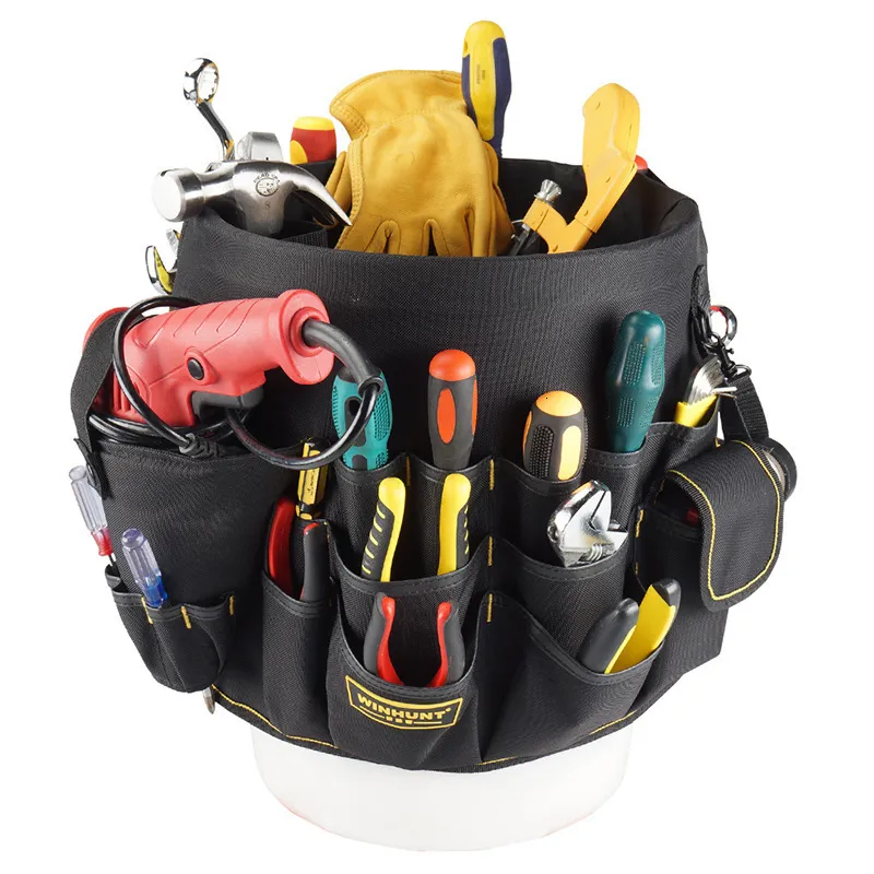51-Pocket Tool Bucket Organizer Bag - Heavy Duty Tool Storage, Fits 3.5 ...