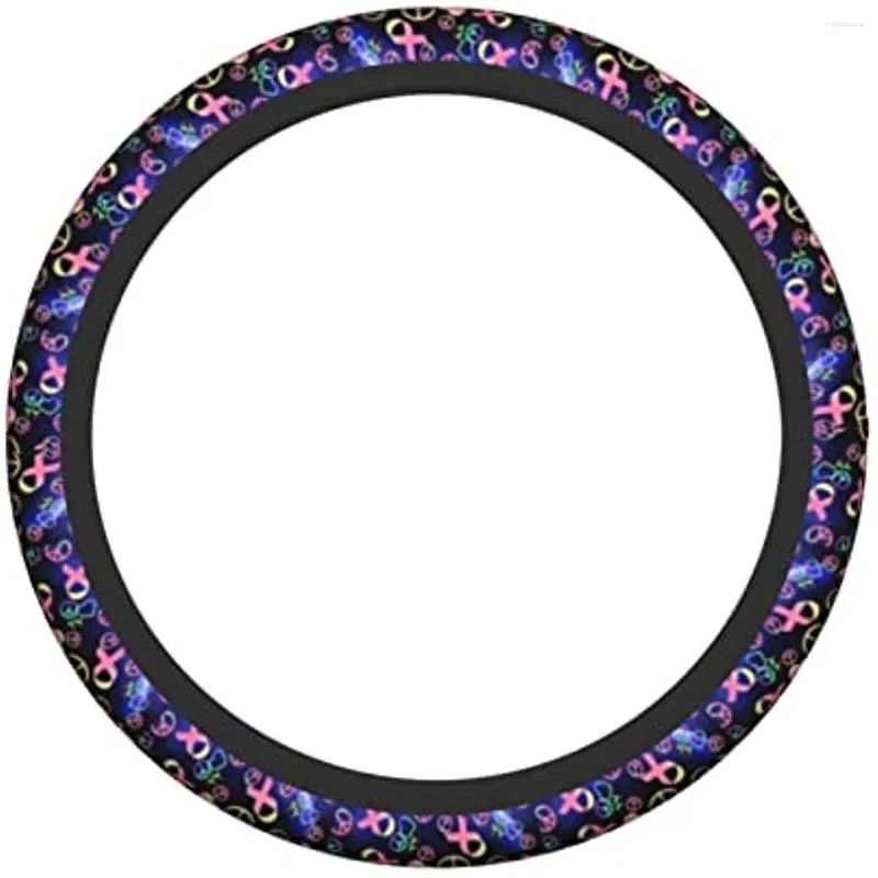 Breast Cancer Awareness Steering Wheel Cover - Universal Fit 15 Inch ...