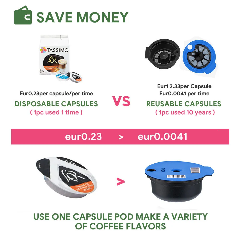 DHgate.com:Reusable Silicone Refillable Coffee Capsule for Tassimo ...