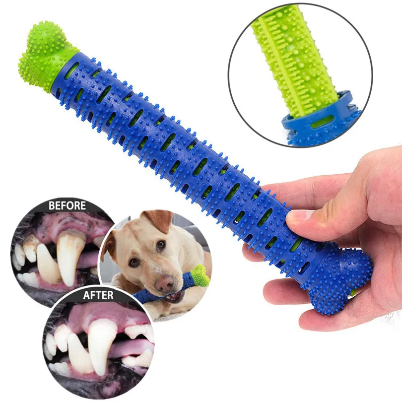 Puppy Brush Dog Toothbrush Chew Toy Stick: Cleaning Massager for Pet ...