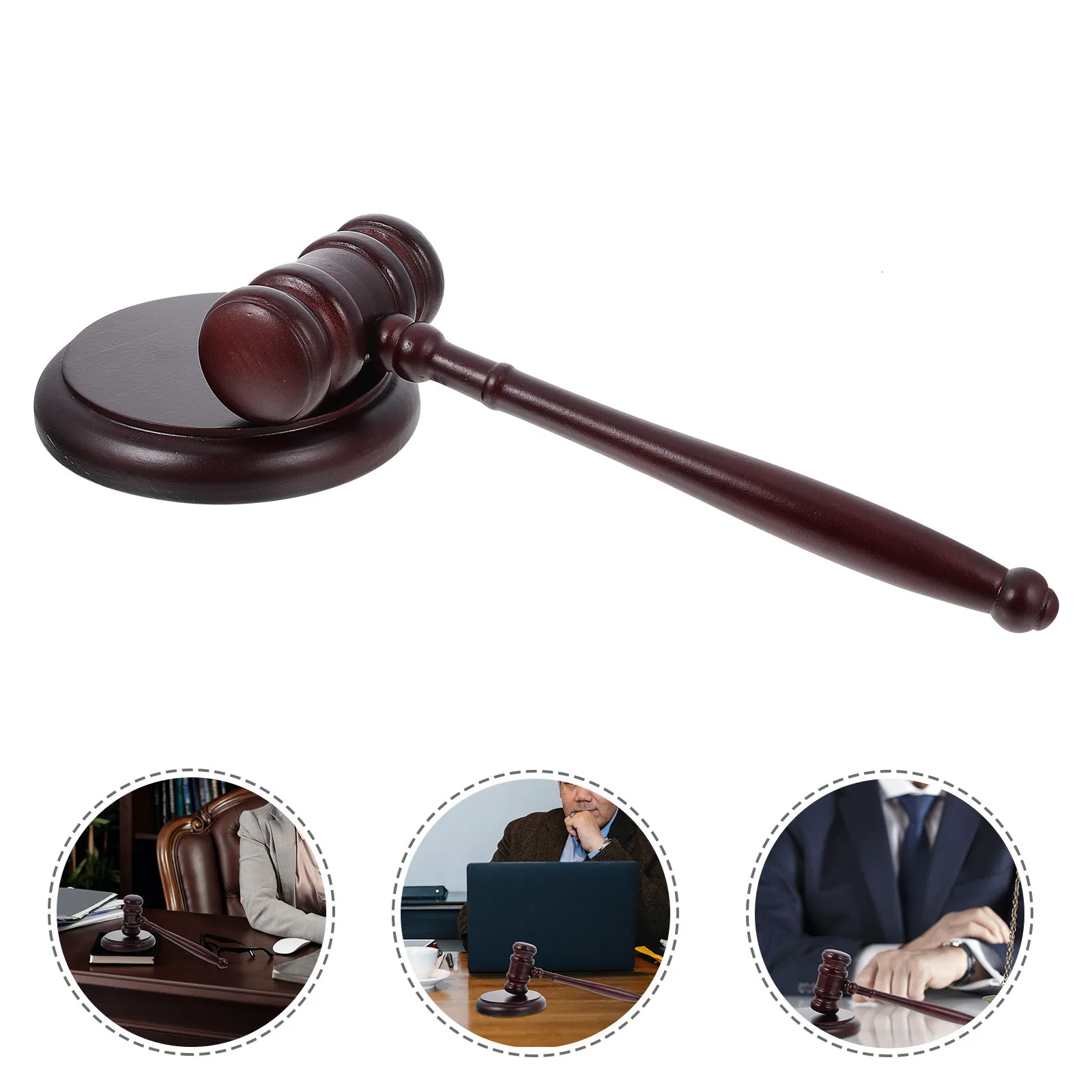 Kids Judge Hammer & Gavel Set - Wooden Toy Auction Set, Mini Sound ...