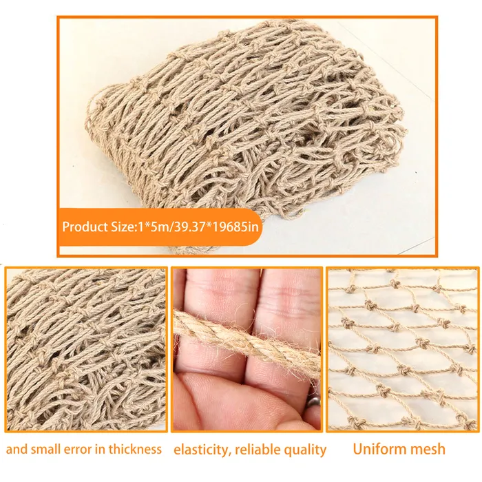 Hemp Rope Net Ceiling Plant Support Durable Trellis Netting For ...