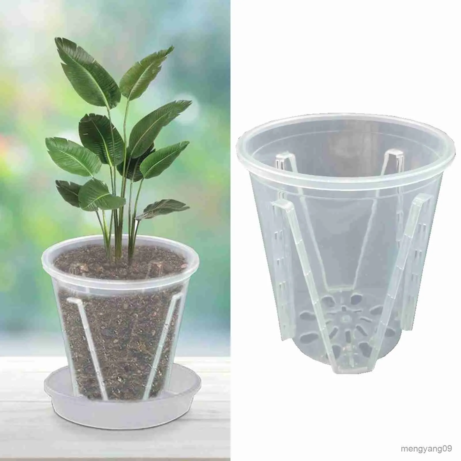 Breathable Transparent Root Control Seedling Planter Set Of 5 Plastic ...