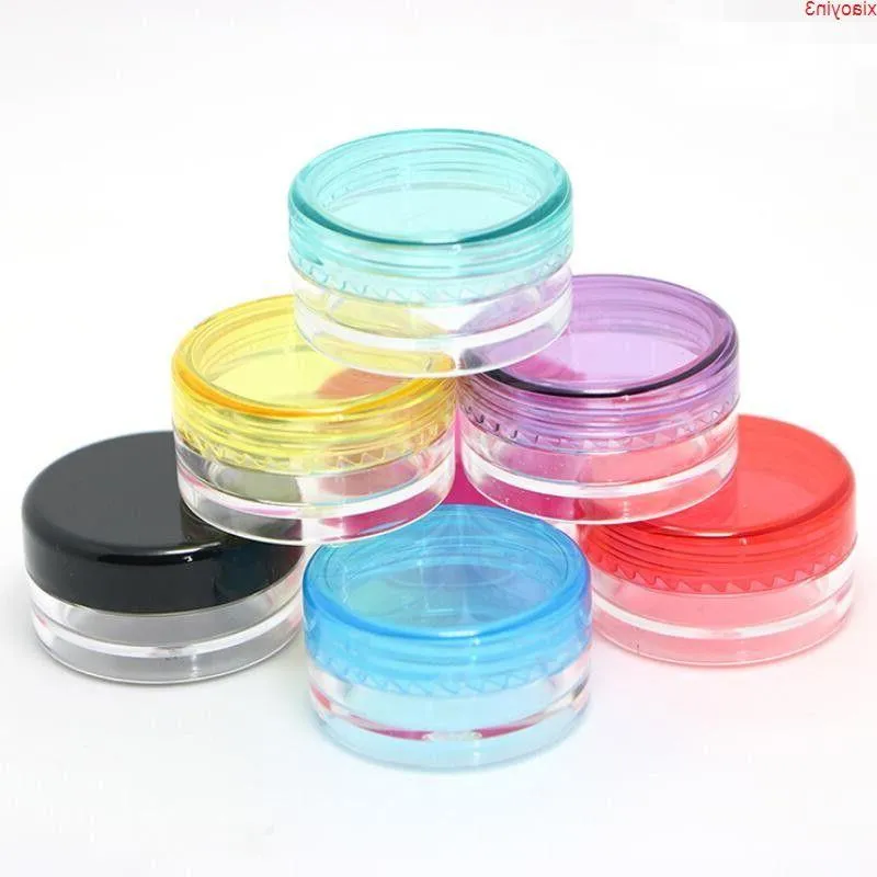 High Quality 5ML Glass Cream Pots, Clear Lip Balm Containers With Black ...