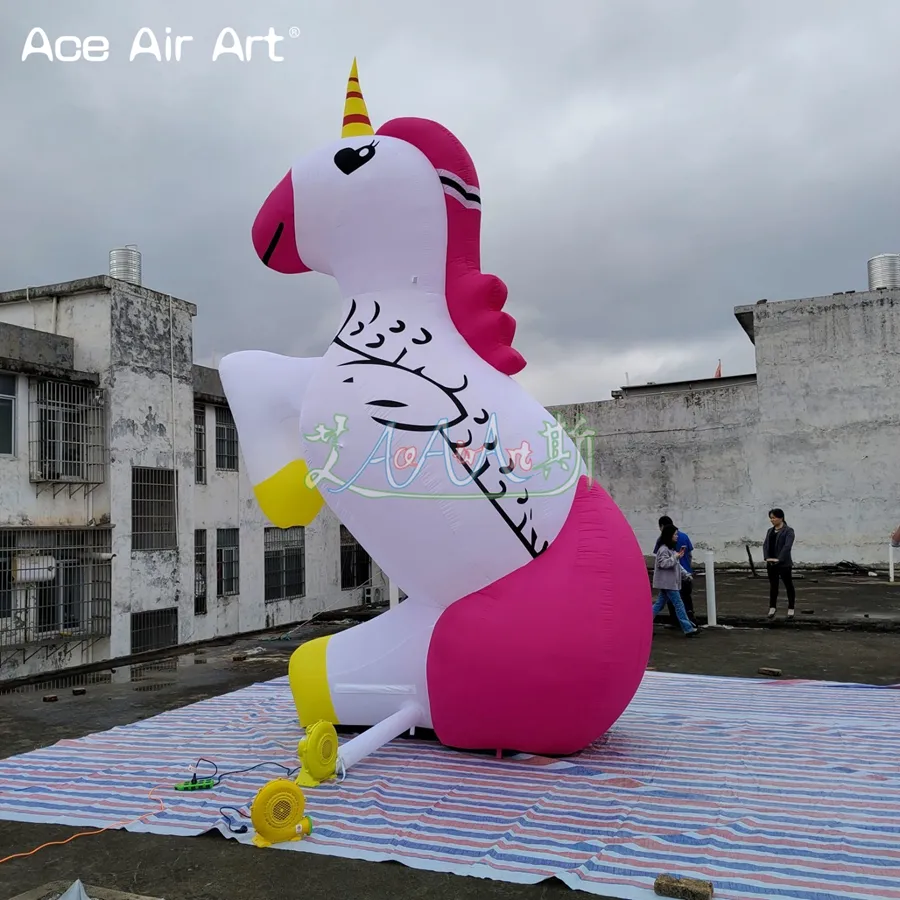 DHgate.com:5m Outdoor Inflatable Unicorn Mascot Model, Giant Air Blown ...