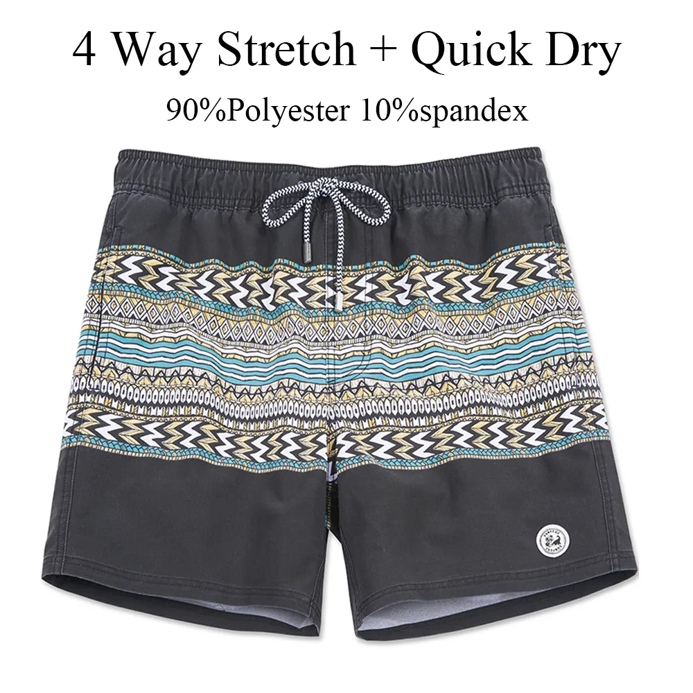 Mens Vintage Washed Beach Board Shorts With Mesh Lining Quick Dry Swim ...