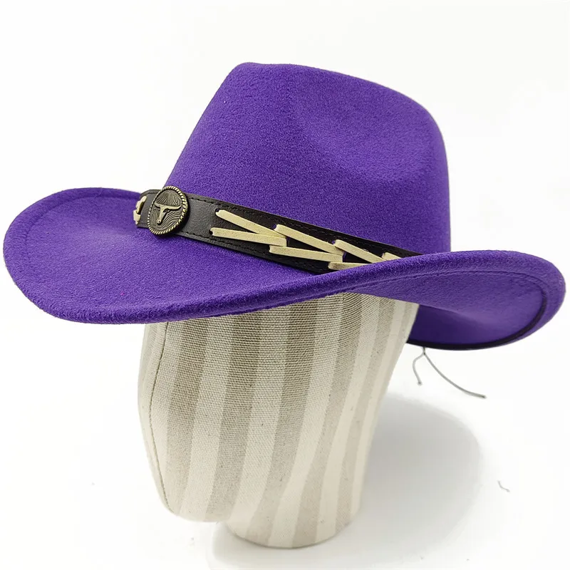 Dark Purple Cowboy Hat - Women's & Men's Felt Western Hat, Wide Brim ...
