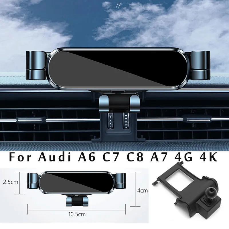 Phone Stand Holder For Car Audi A6 C7 C8 A7: Rotatable GPS Mount ...