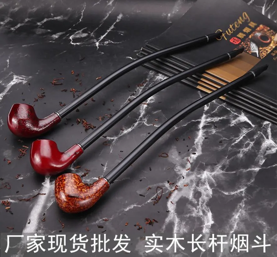 Premium Solid Wood Filtered Reading Pipe For Smokers Natural Wood Grain ...