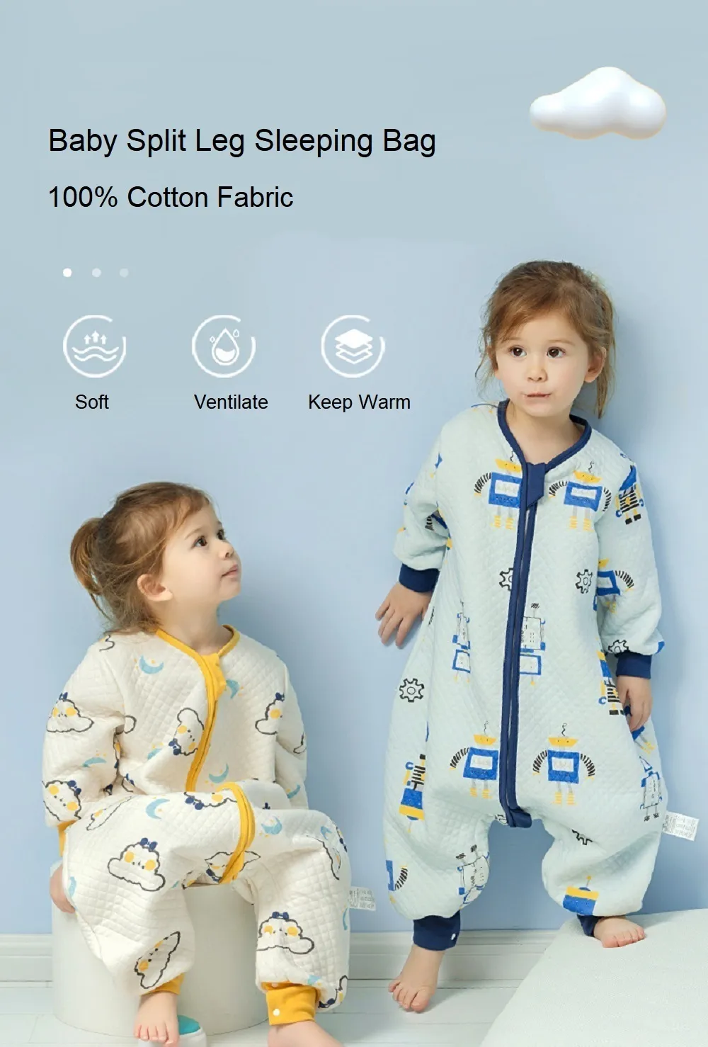Sleeping Bag Baby Stuff Children's Clothes Safety Sack For Kids Pajamas ...