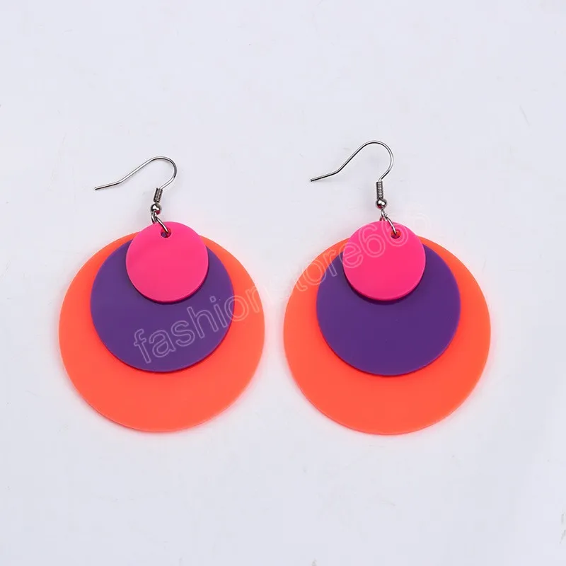 Big Colorful Earrings: Acrylic Round Drop Earrings For Women ...