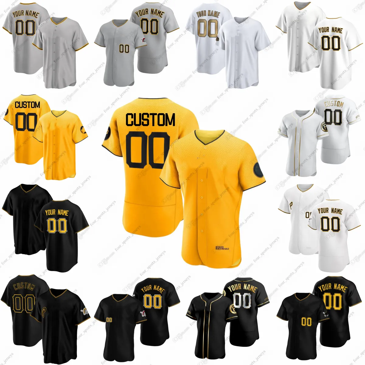 2023 Custom Pirates Roberto Clemente Baseball Jerseys Rich Hill Colin ...