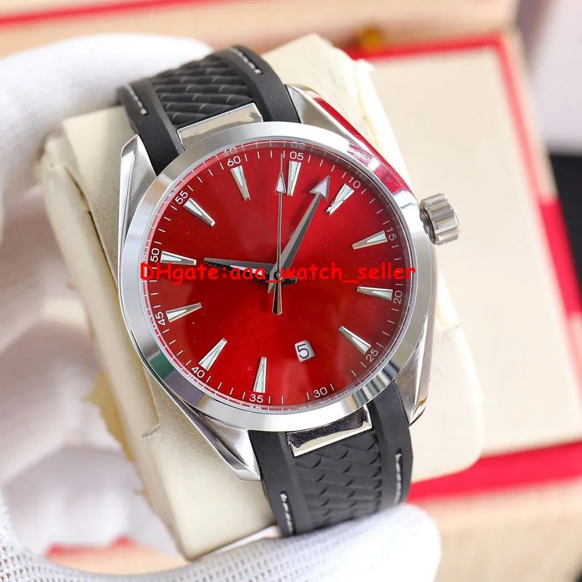 Mens Luxury Watches: 41mm Automatic Watch With Red Dial, Transparent ...