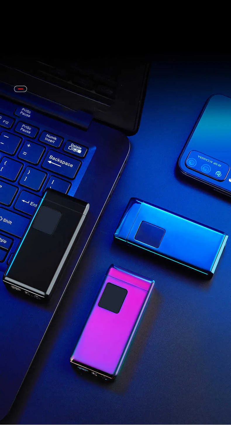 Electric Blue Flame Torch Lighter - Ice Plating, Digital Display, Power ...