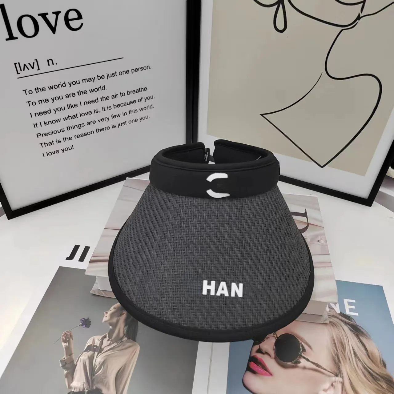 Topless Visor Beach Hat With Same Letter Logo For Outdoor Cycling And ...