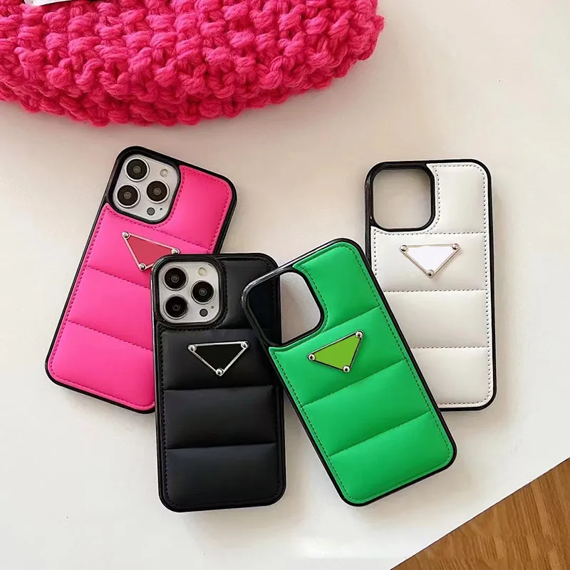 Quilted Phone Cases For IPhone 12 17 Pro Max Luxury PU Leather Puffy ...