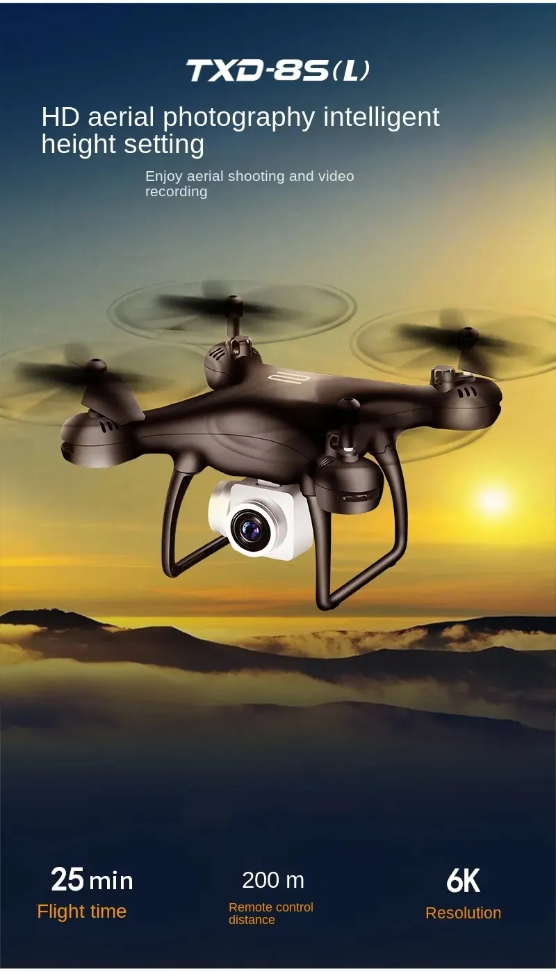 TXD 8S UAV Long Range HD Small Drone With Camera With WiFi Real Time Transmission Long Endurance Remote Control And Fixed Height Four Axis Aircraft For Aerial Photography From Gexinelectronics 46.64