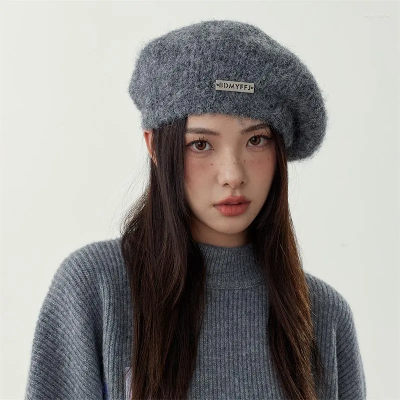 Japanese Fluffy Mohair Kangol Wool Beret For Women Elegant Autumn ...