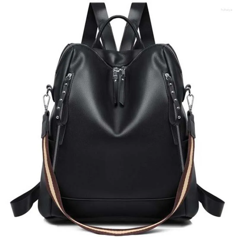 DHgate.com:Premium PU Leather Travel Backpack with Double Zippers for ...