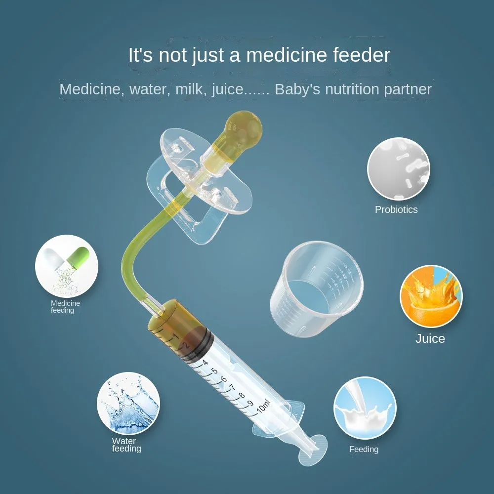 Baby Medicine Dispenser - Safe Needle-Free Feeder, Squeeze Dropper with Silicone Pacifier, BPA ...