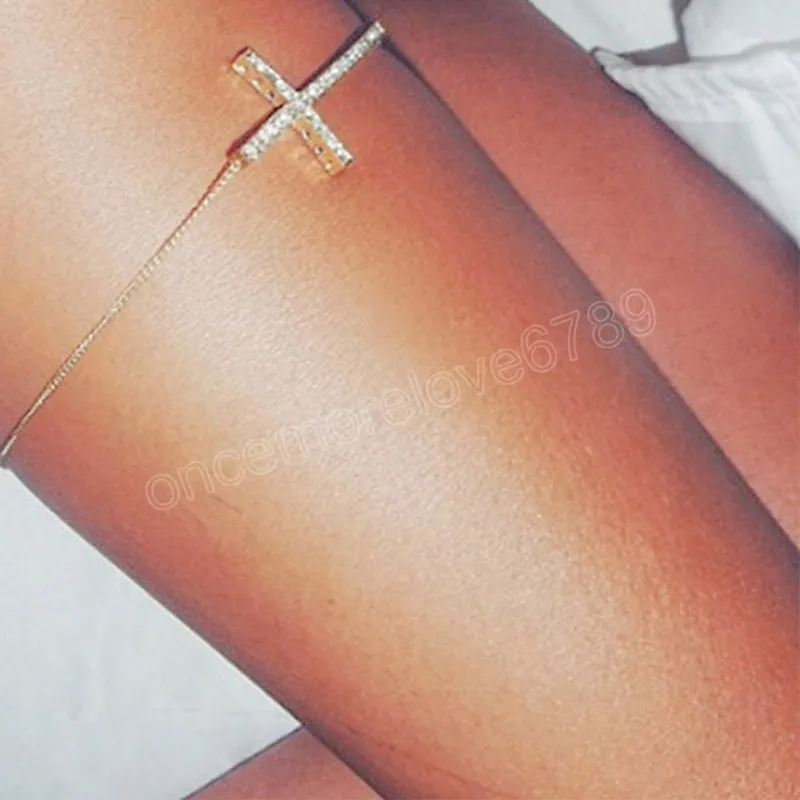 DHgate.com:Sexy Rhinestone Cross Leg Chain for Women, Glitter Thigh ...