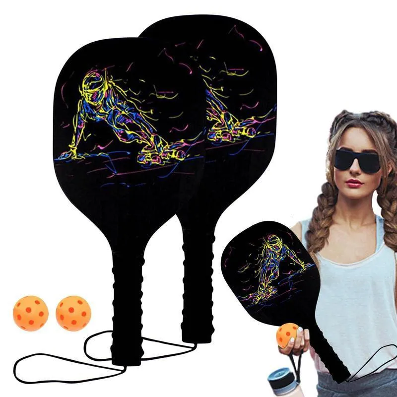 Squash Racquets Pickleball Set Outdoor Sports Wood Pickleball Paddles ...