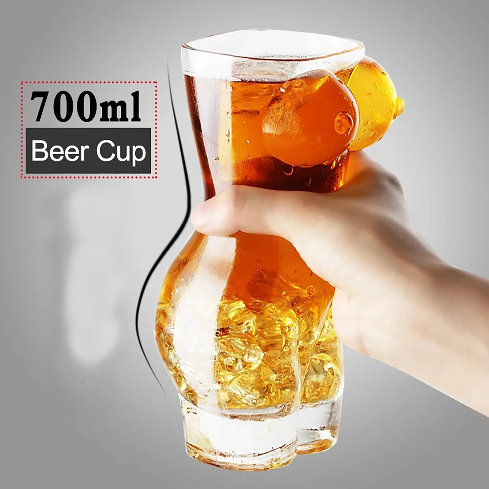 Large Glass Beer Mugs Creative Body Shape Wine Glass Unique Big Chest ...