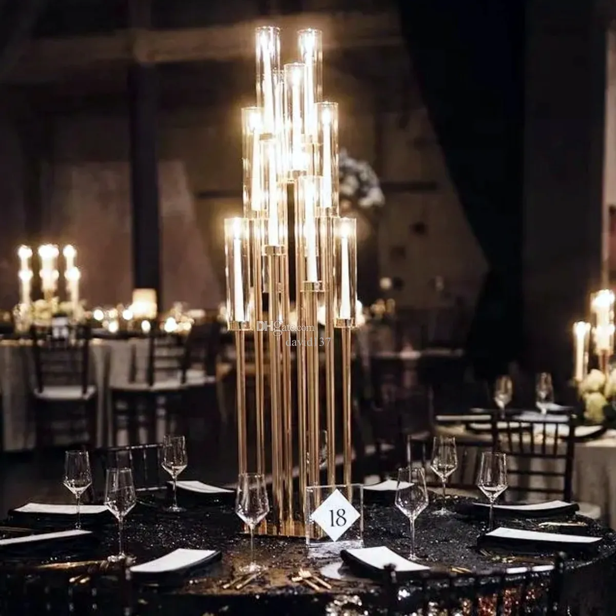 Wedding decoration mental flower bolw Centerpieces home hotel decoration centerpiece gold metal wedding candle holder 10 arm candelabra