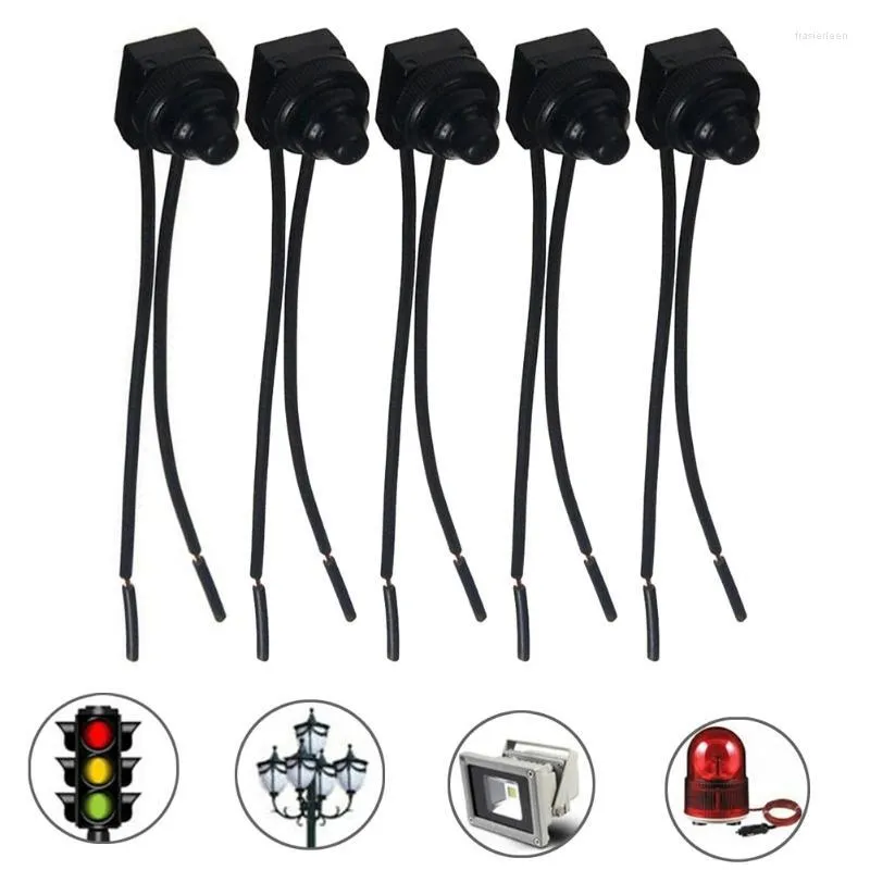 12V Waterproof Push Button Switches W/ 4 Leads 1 10 Pack For ...